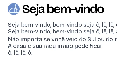 Seja bem-vindo - Canta Igreja