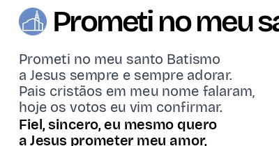 Prometi no meu santo Batismo - Canta Igreja