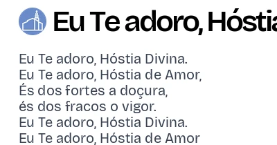 Eu Te adoro, Hóstia Divina - Canta Igreja