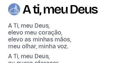 A ti, meu Deus - Canta Igreja