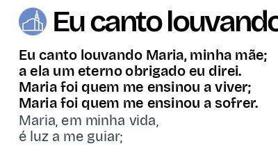 Eu canto louvando Maria, minha mãe - Canta Igreja